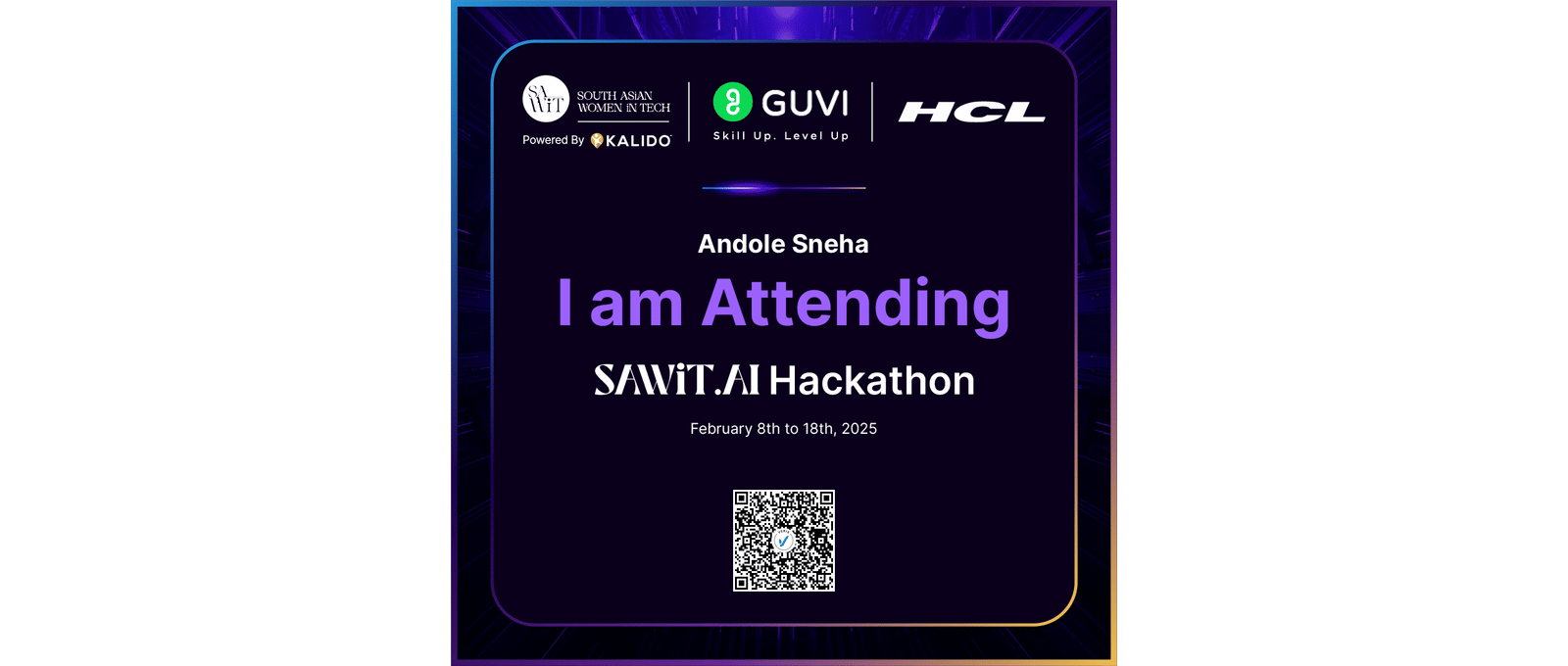 SAWiT.AI Hackathon 2025 Attendee Certificate credential issued by SAWiT ...