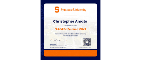 ’CUSE50 Summit 2024 Attendee: Christopher Amato credential issued by ...