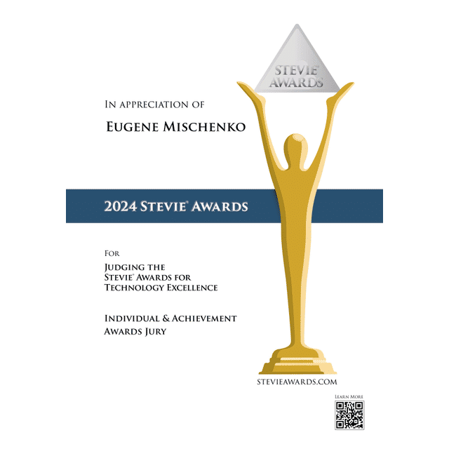 Stevie® Awards for Technology Excellence: Eugene Mischenko by The Stevie Awards | Verix