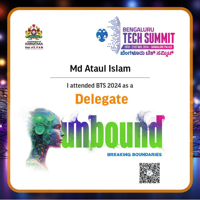 Bengaluru Tech Summit 2024: Delegate Certificate credential issued by Bengaluru Tech Summit to ...