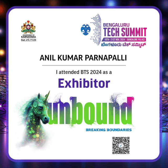 Bengaluru Tech Summit 2024: Exhibitor Certificate credential issued by ...