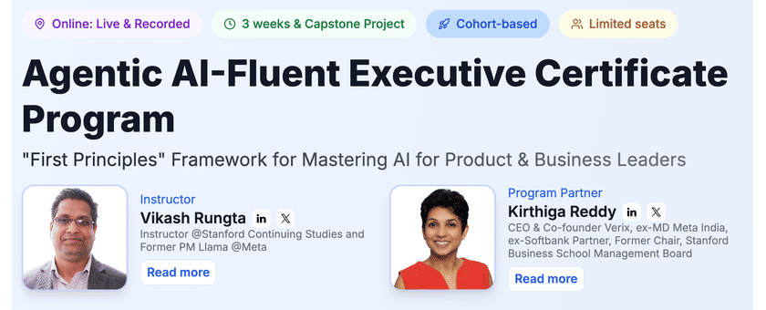 Agentic AI-Fluent Executive Certificate Program